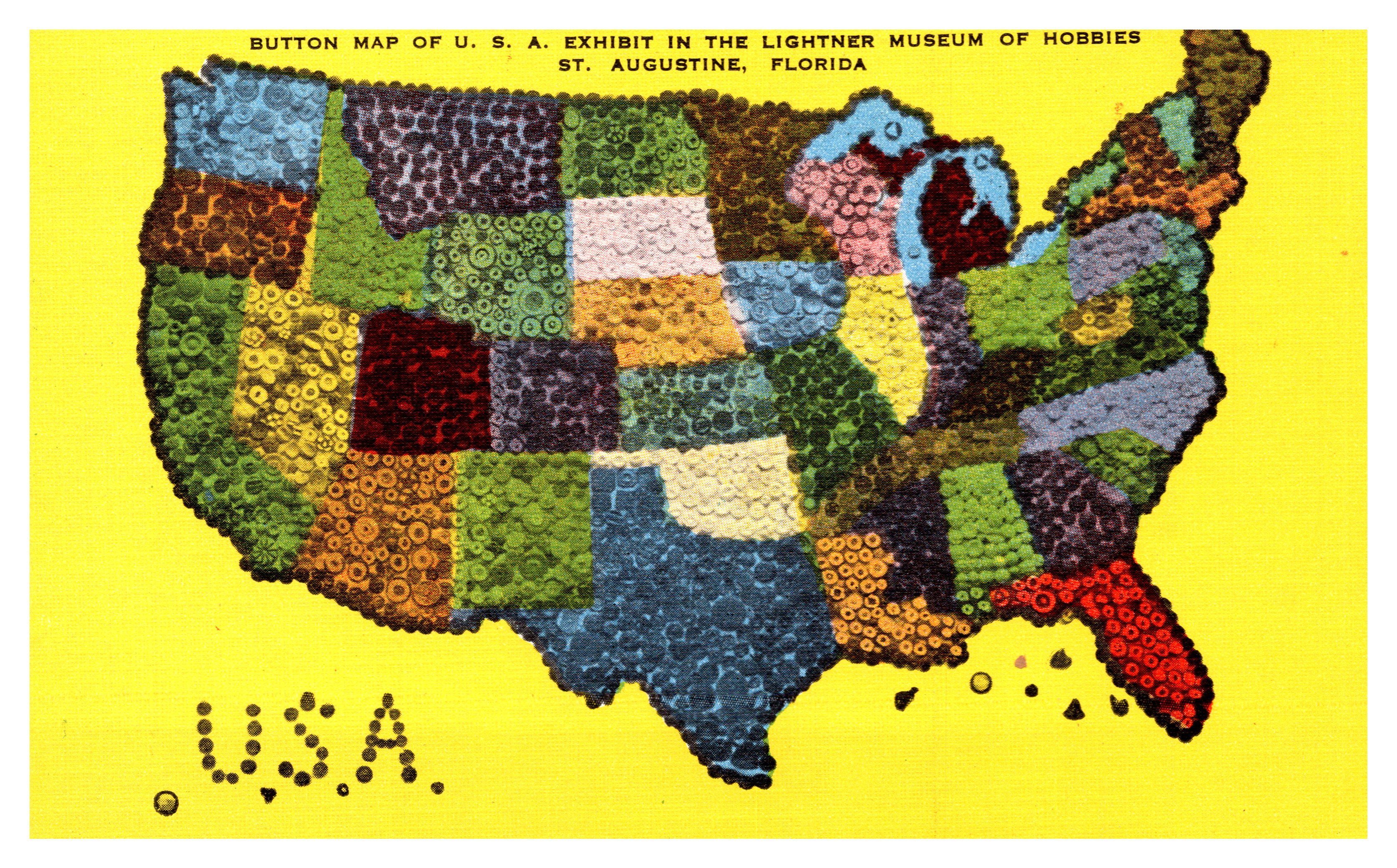 Postcard FL St. Augustine - USA Buttom Map Lightner Museum of Hobbies ...